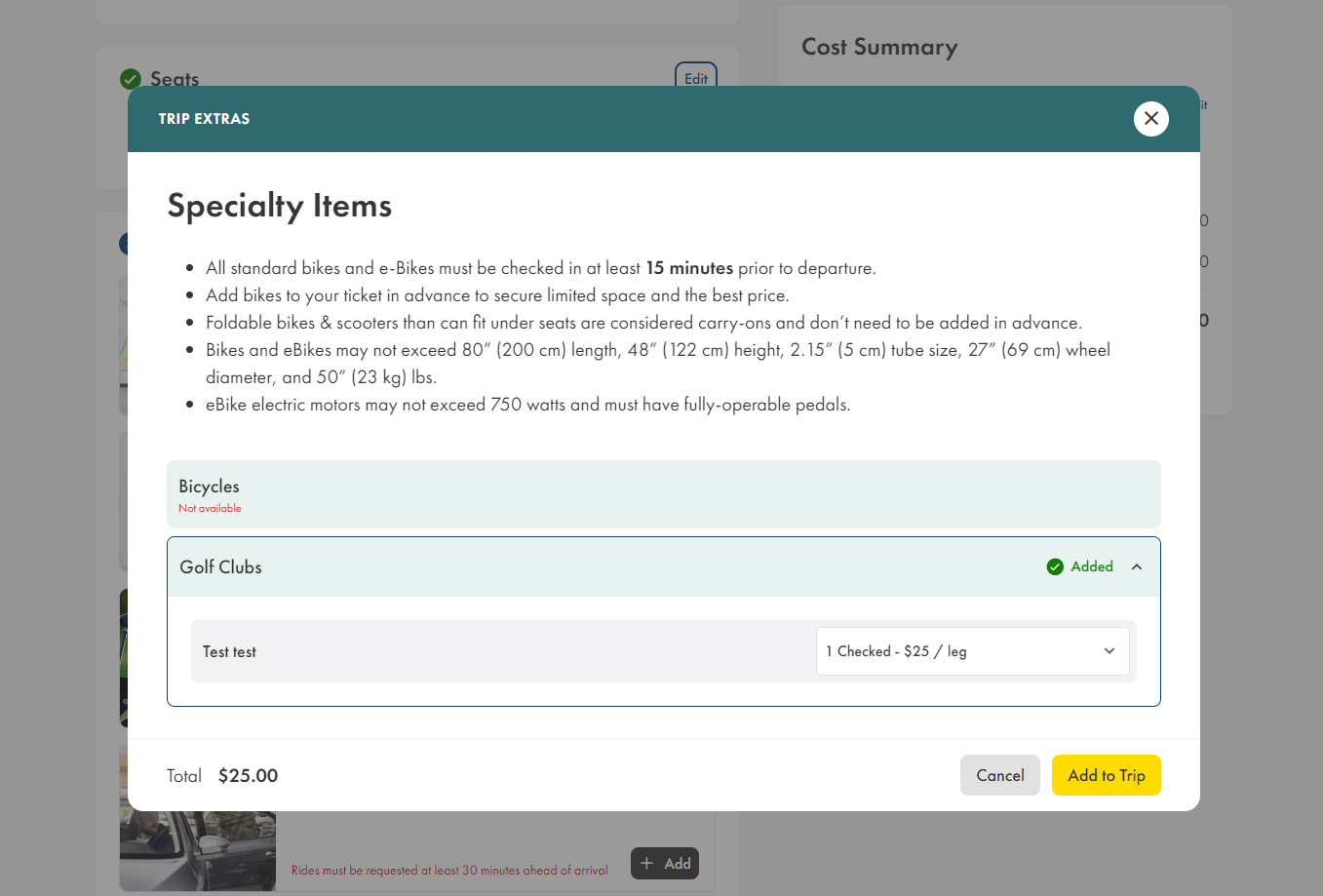 Adding Extras. – Brightline Help Center