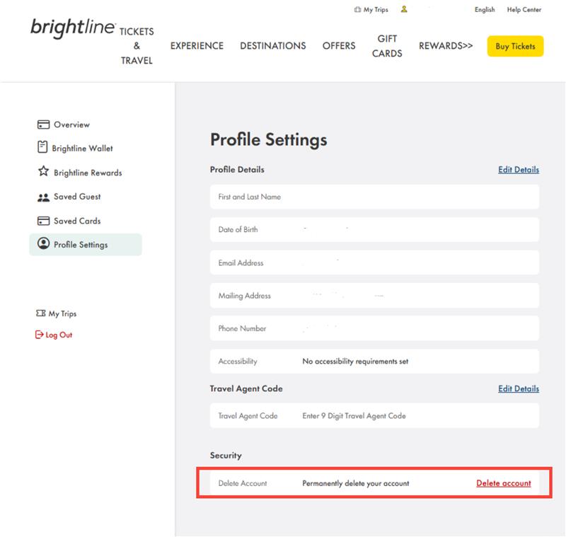 Deleting your Account – Brightline Help Center